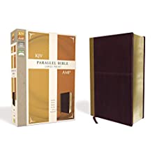 KJV, Amplified, Parallel Bible, Large Print, Leathersoft, Tan/Burgundy ...