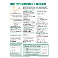 Microsoft Excel 2013 Functions & Formulas Quick Reference Card (4-page ...